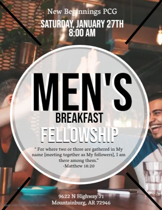 Church Men's Fellowship Flyer Template | PosterMyWall