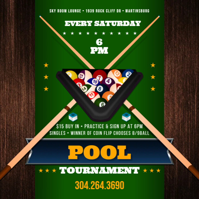 SR Pool Tourney | PosterMyWall