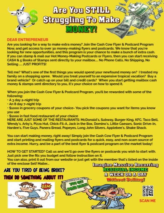 SALES LETTER [CASH COW PROGRAM] | PosterMyWall