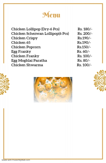Copy of Indian Main Course Menu Template | PosterMyWall