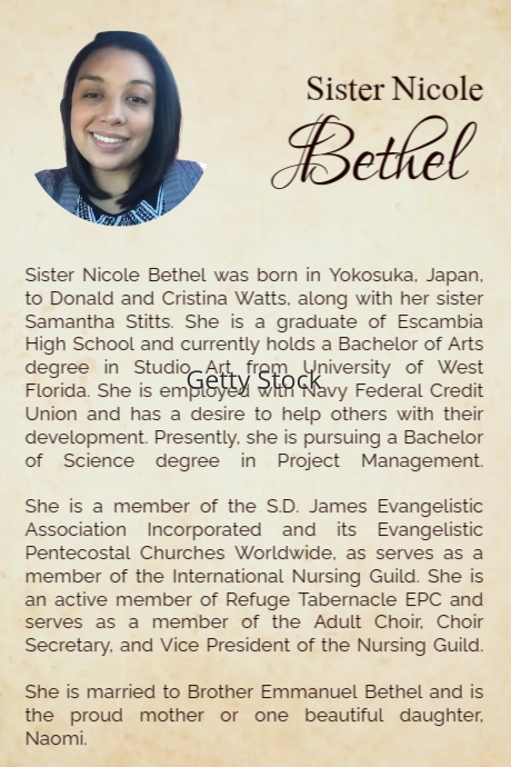 Biography Nicole Bethel | PosterMyWall