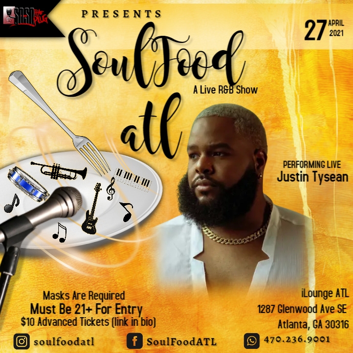 Copy of Justin Tysean Soul Food | PosterMyWall