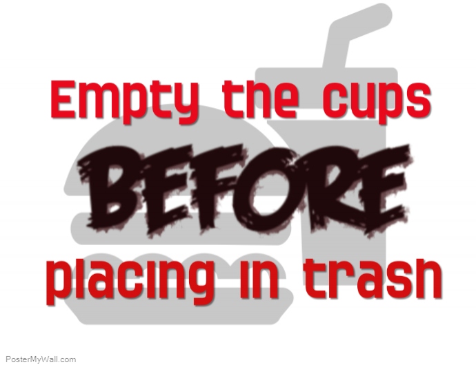 Empty cups sign | PosterMyWall
