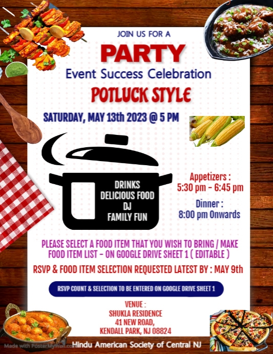 potluck party flyer design template | PosterMyWall
