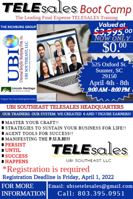 JANUARY 22 UBIU Zoom Boot Camp Poster | PosterMyWall