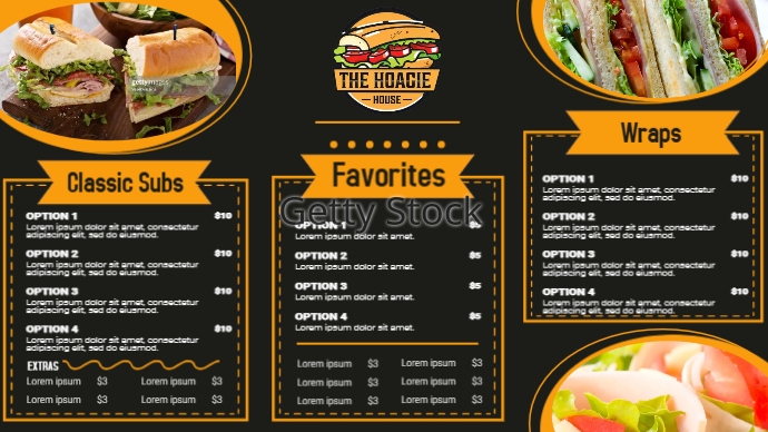 Black and Yellow Fast Food Digital Menu Display | PosterMyWall