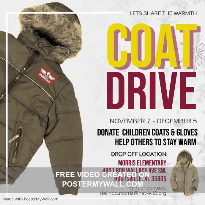 Coat Drive Fundraising Square Video | PosterMyWall