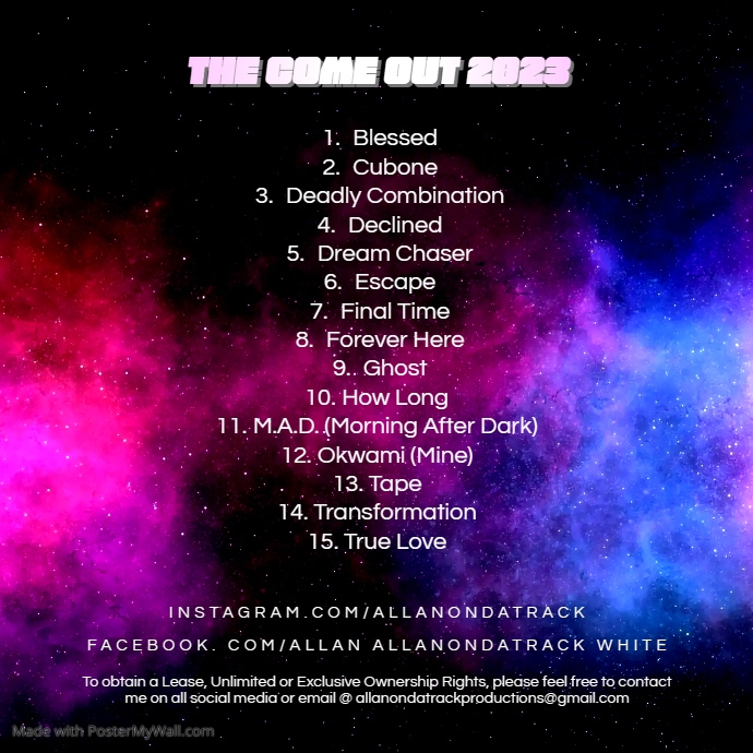 Space Galaxy album back cover design cd music | PosterMyWall