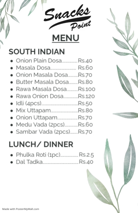 Menu (1) | PosterMyWall