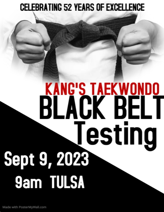 BLACK BELT TESTING FLYER | PosterMyWall