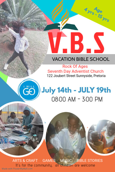Colorful Vacation Bible School Template | PosterMyWall