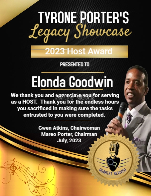 Elonda Goodwin AWARD | PosterMyWall