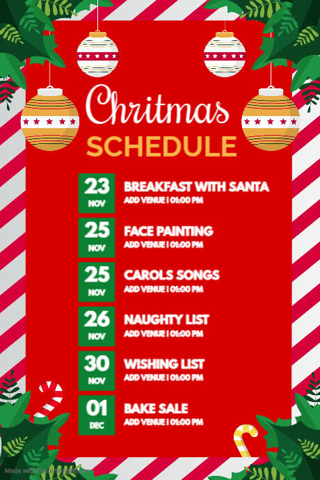 Christmas schedule | PosterMyWall