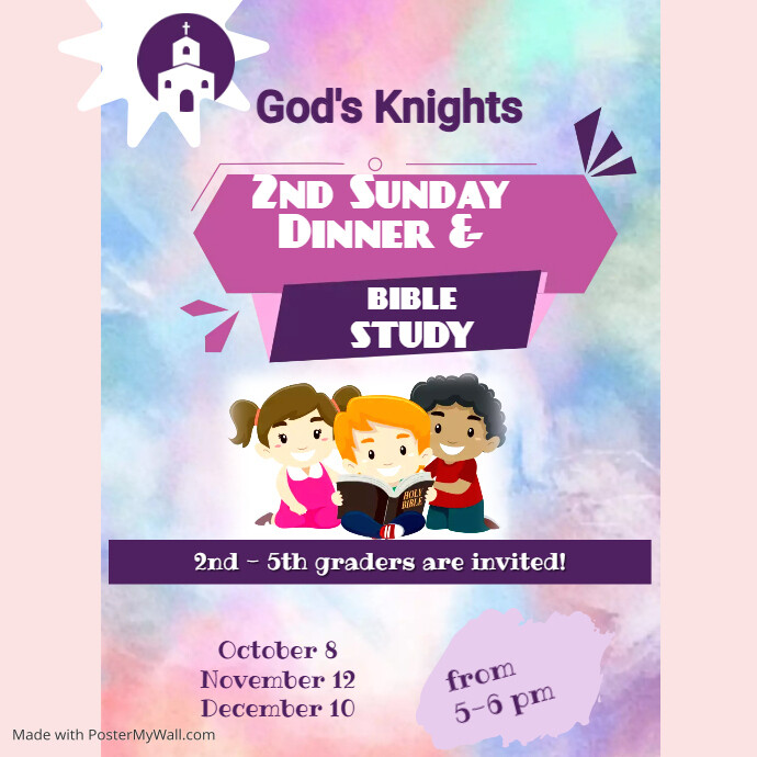 Copy of CHILDREN BIBLE STUDY CHURCH POSTER | PosterMyWall