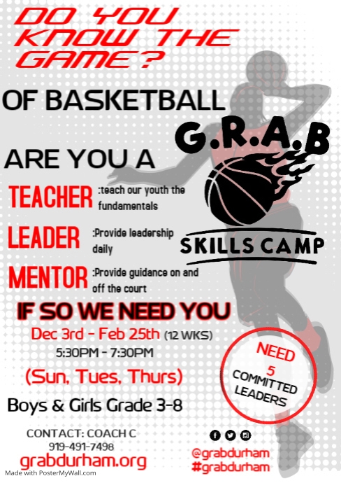 2023-2024 GRAB Camp COACHES Flyer | PosterMyWall