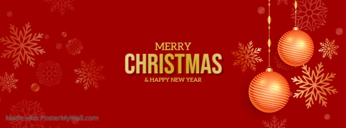Copy of Red Merry Christmas Facebook Cover Photo | PosterMyWall
