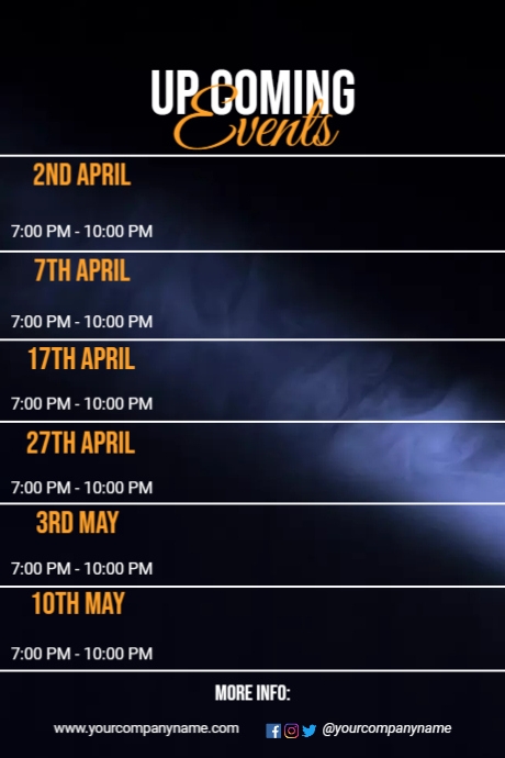 Up coming events poster | PosterMyWall