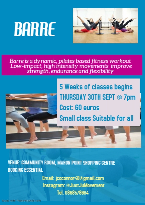 Copy of Copy of Barre Burn Fitness Class | PosterMyWall