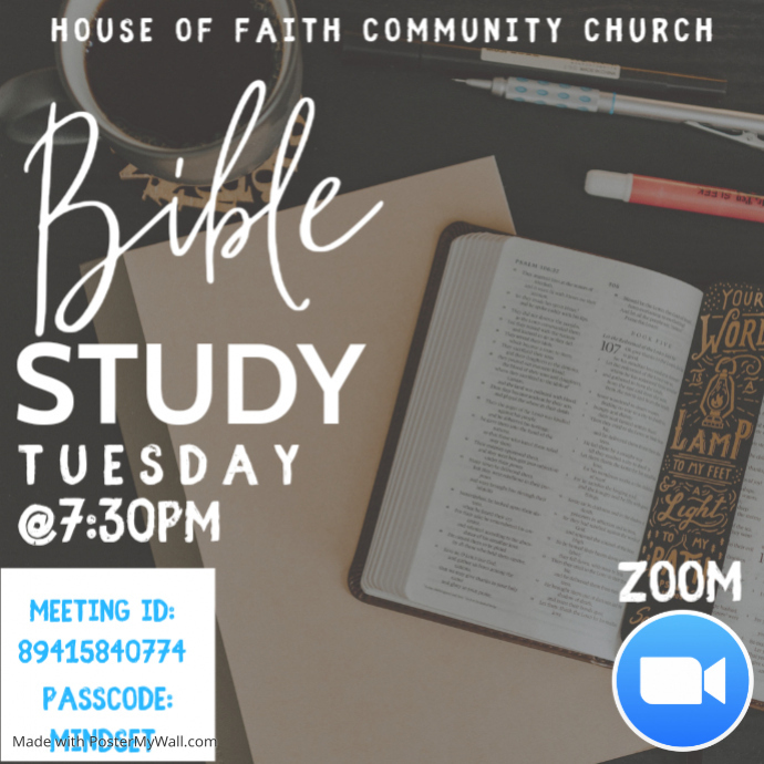 Copy of HOFCC ZOOM BIBLE STUDY | PosterMyWall