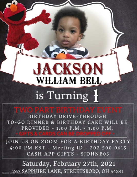 Copy of Jackson Bell 1st birthday | PosterMyWall