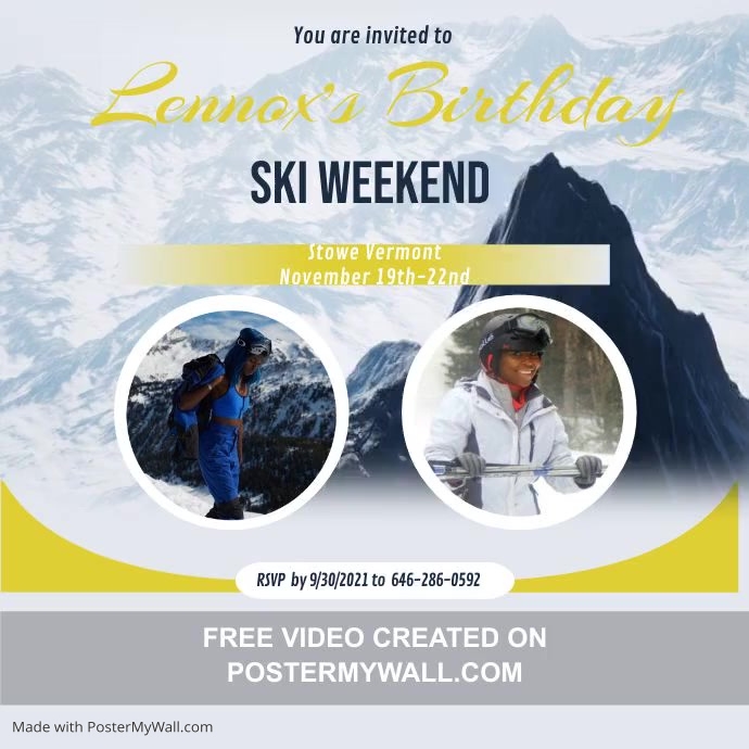 Copy of Winter Skiing Ad Square Video | PosterMyWall