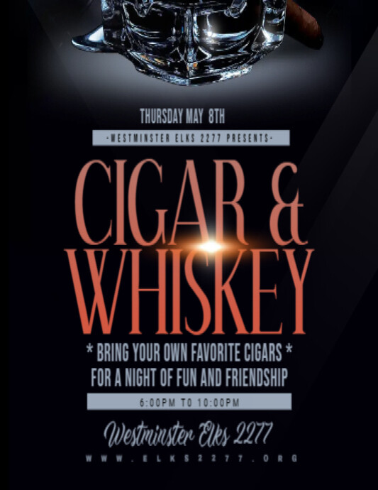 CIGAR & WHISKEY Flyer Template | PosterMyWall