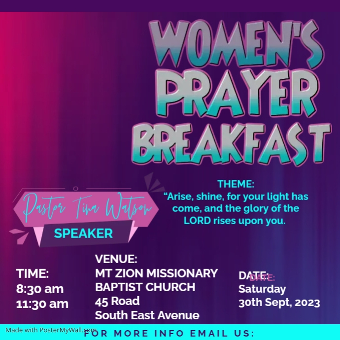 WOMEN PRAYER BREAKFAST EVENT POSTER | PosterMyWall
