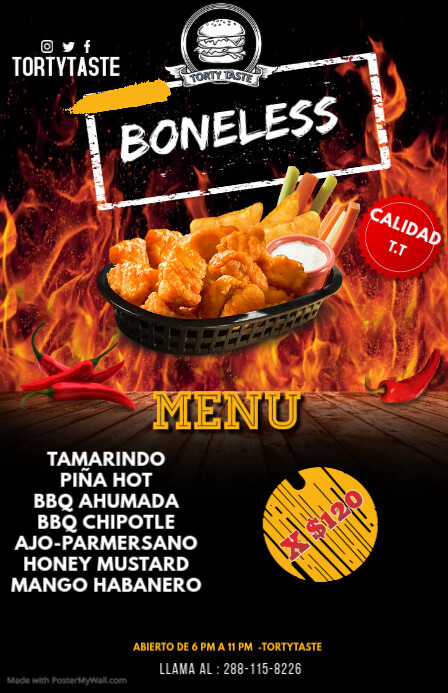 Copia de Hot Spicy Fast Food Menu Table Talker (2) | PosterMyWall