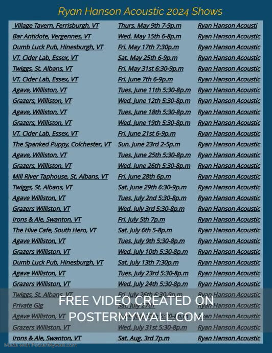 Ryan Hanson Acoustic | PosterMyWall