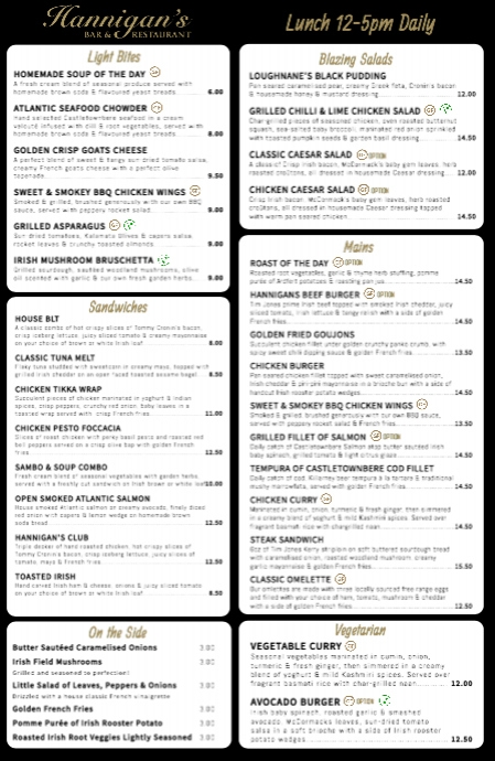 Lunch Menu Front Sample 2021 | PosterMyWall