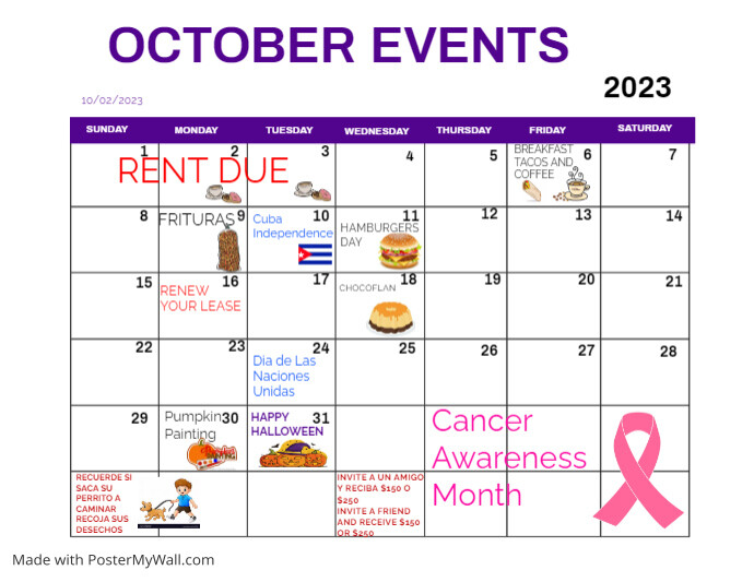 September 2023 Monthly Events Calendar | PosterMyWall