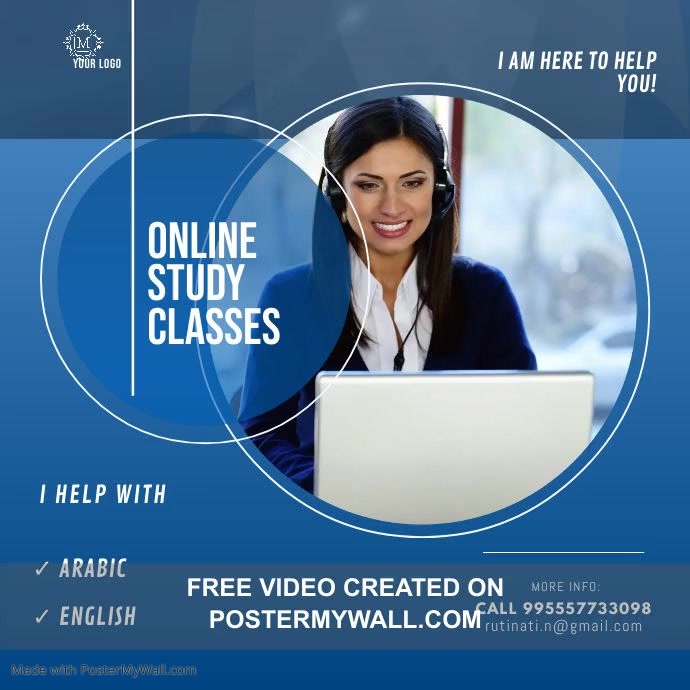 Copy of Copy of Online Study Tutor Classes video ad | PosterMyWall