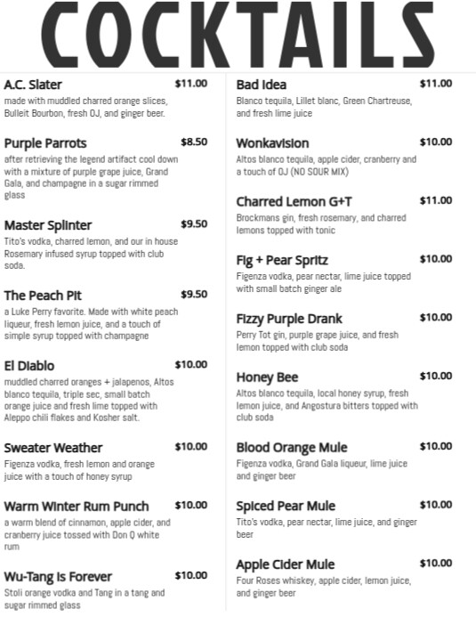 Copy of Refreshing Cocktails Menu Template | PosterMyWall