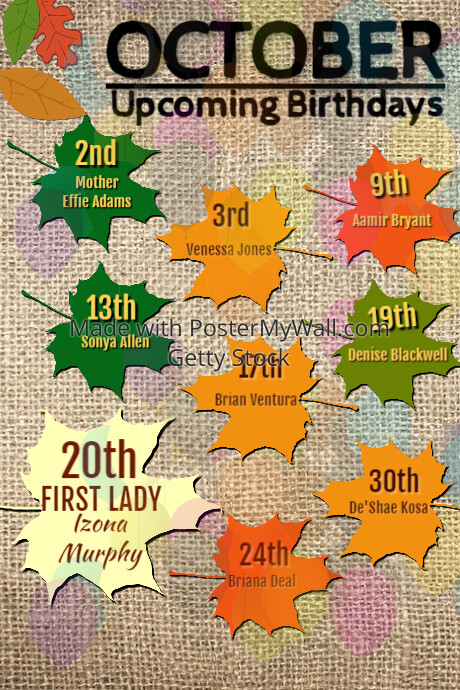 October Upcoming Events (1) | PosterMyWall