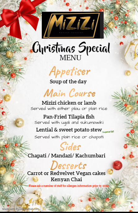 new year menu, christmas menu, menu | PosterMyWall