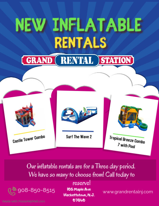 Event and Party Rental Bouncy Castle Flyer Te (1) | PosterMyWall