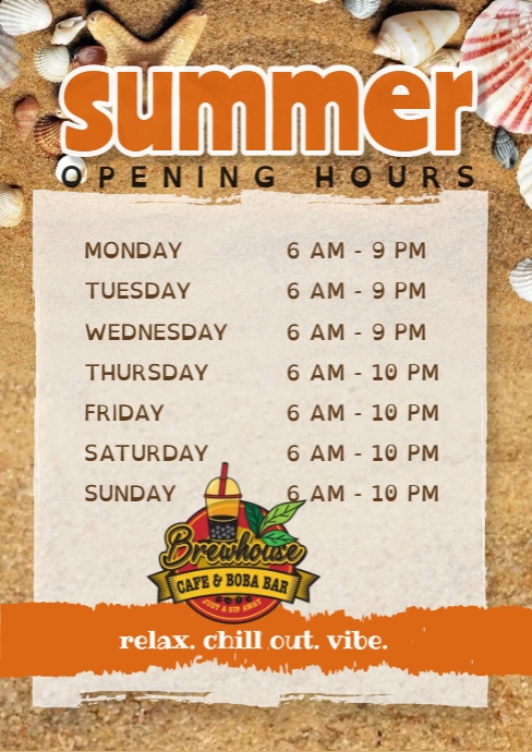 Summer Opening Hours Template | PosterMyWall