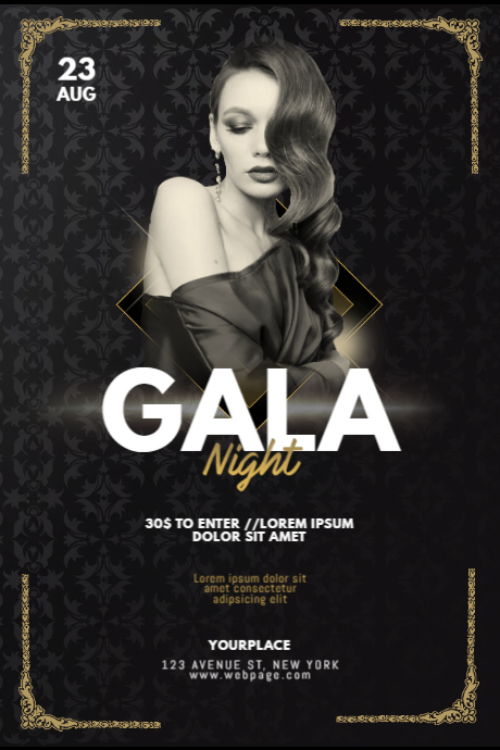 VIP Gala Prom Gala Night Flyer Template | PosterMyWall