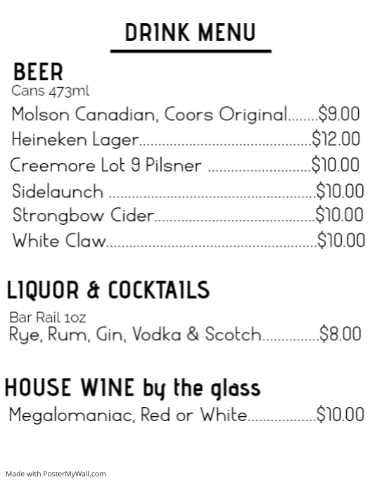 A simple menu | PosterMyWall