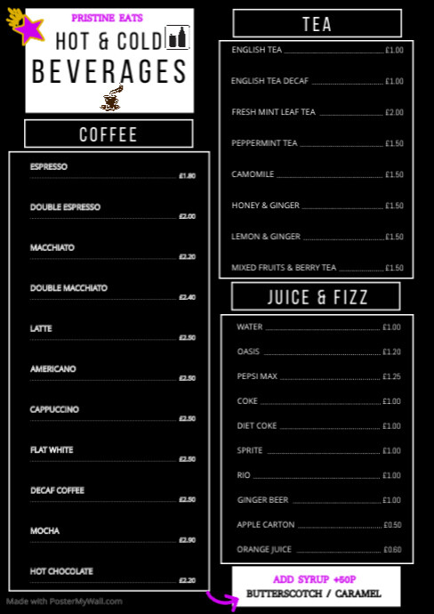 Copy of Food & Beverage Food Menu Template | PosterMyWall