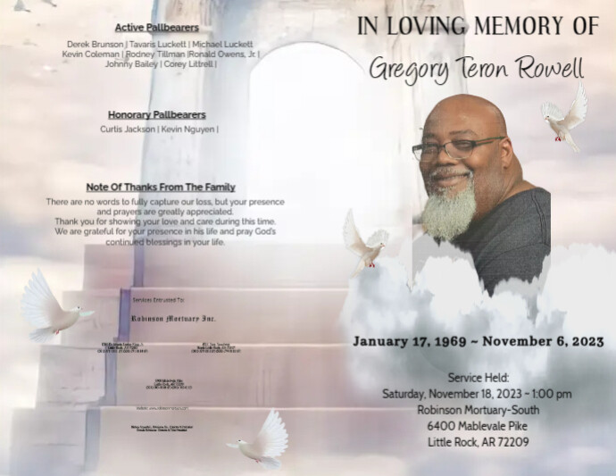 Gregory Rowell standard booklet cover | PosterMyWall