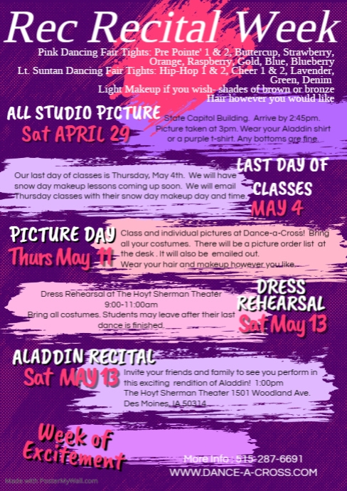 Spirit Week Schedule Ads | PosterMyWall