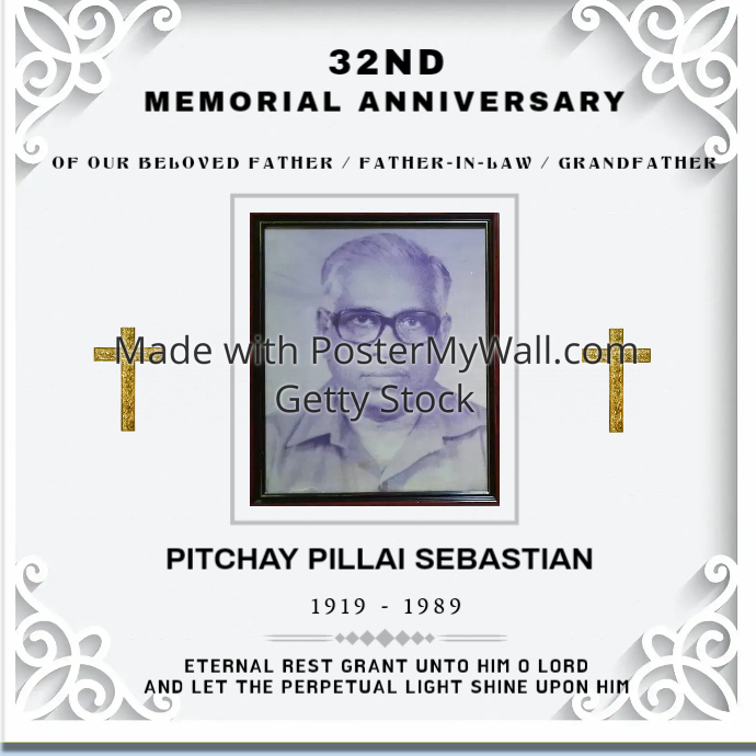 Copy of modern obituary instagram image post template | PosterMyWall