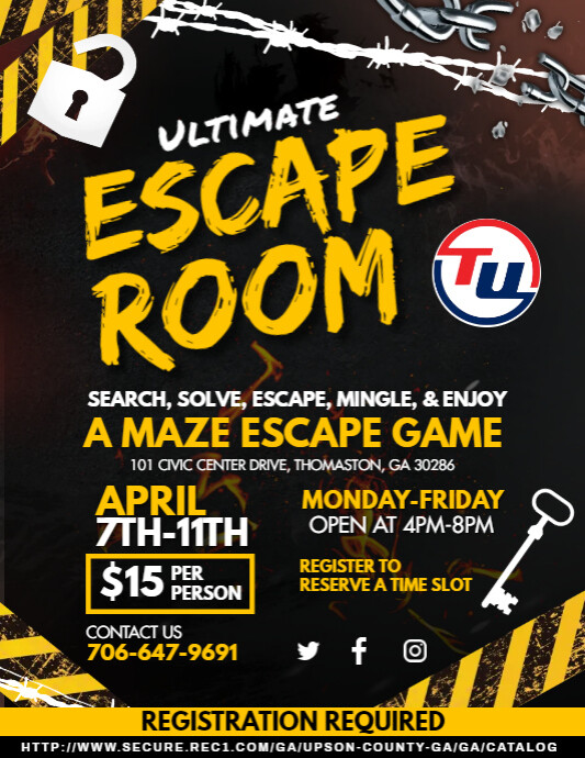 Yellow Escape Room Game Night Flyer | PosterMyWall