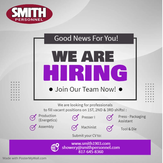 Hiring Ads | PosterMyWall