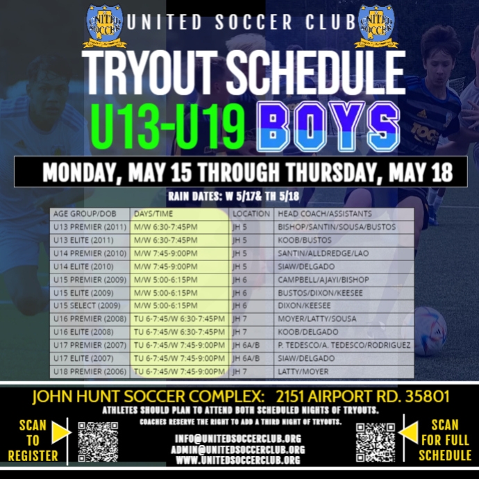 U13-U19 BOYS | PosterMyWall