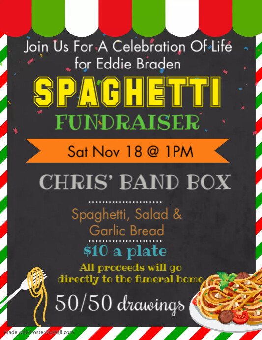 Spaghetti Dinner Flyer Fundraiser | PosterMyWall