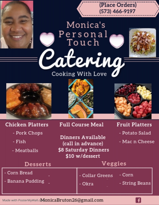 Copy of Pink and Purple Food Catering Service Flyer T | PosterMyWall