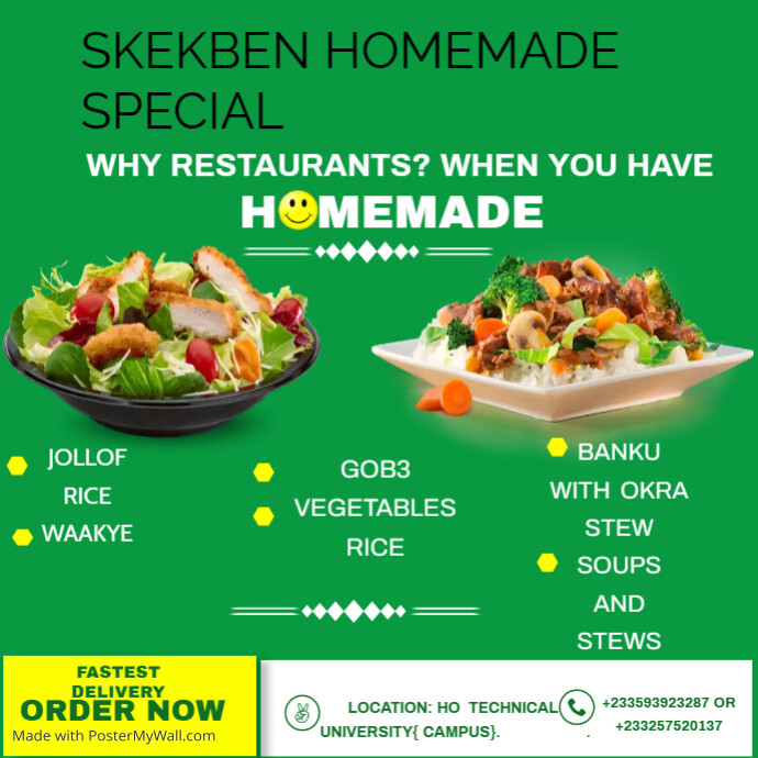 Home Made Meal Food Business Promo Ad Templat | PosterMyWall