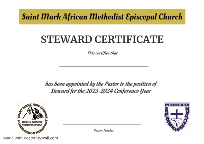 Copy of Steward Certificate | PosterMyWall